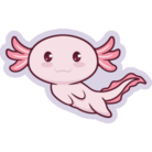 Cute Axolotl On Purple Sticker