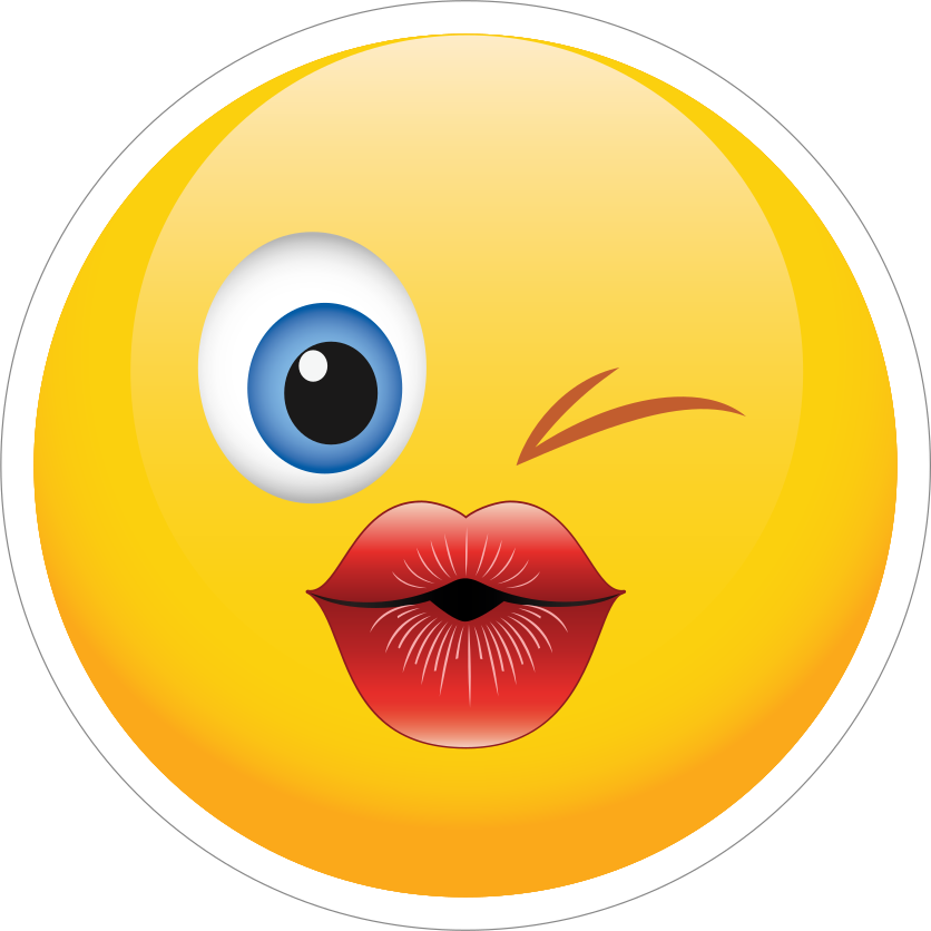 Cute Blowing a Kiss Emoji Sticker - 50+ Color Options!