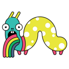 Cute Caterpillar Sick Of A Rainbow Funny Sticker