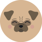 Cute Circle Pug Sticker