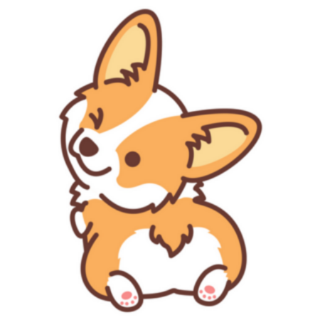 Cute Corgi Dog Looking Back Wink Sticker