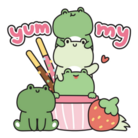 Cute Frog Ice Cream Matcha Sticker