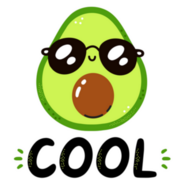 Cute Funny Avocado In Sunglasses "Cool" Sticker