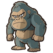 Cute Grumpy Gorilla Sticker
