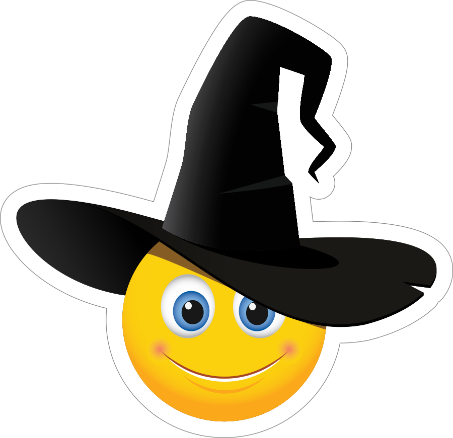 Cute Halloween Witch Hat Emoji Sticker Shipped Fast & Free!