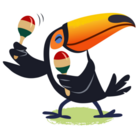 Cute Happy Toucan Playing Maracas Sticker