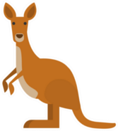 Cute Kangaroo In Flat Style Sticker
