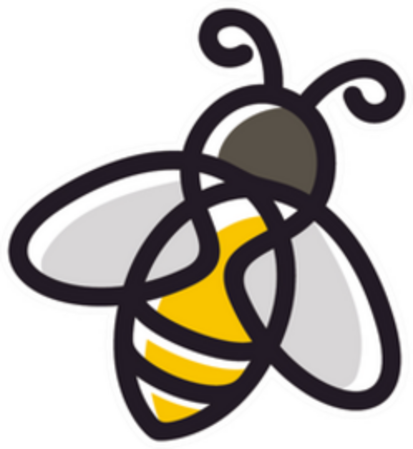 Cute Line Art Bee Logo Sticker