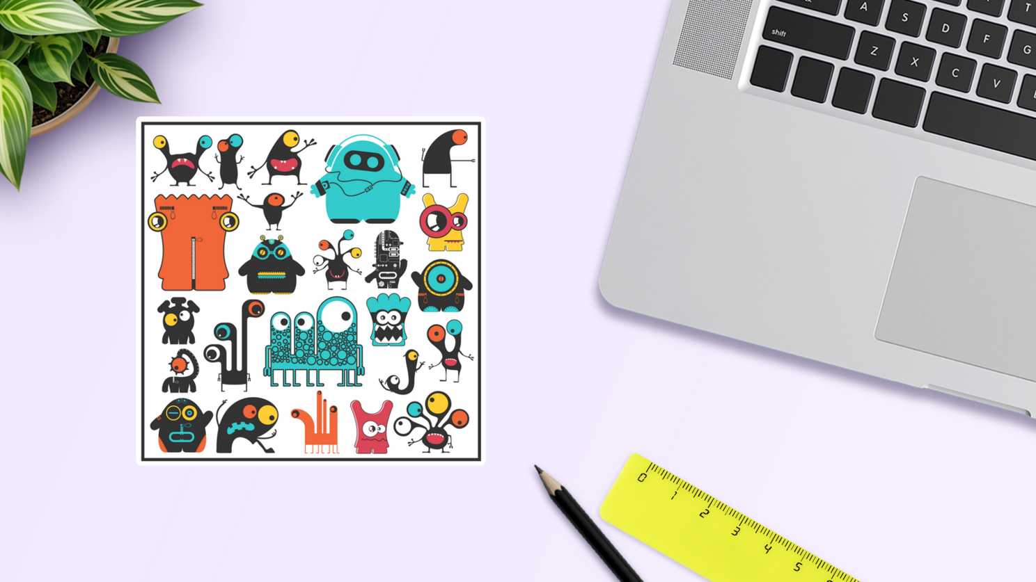 Cute Monsters Sticker Sheet
