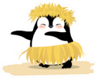 Cute Penguin Dancing Hawaiian Hula Sticker