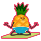 Cute Pineapple Doing Yoga Exercise Sticker