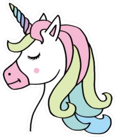 Cute Rainbow Unicorn Face Sticker