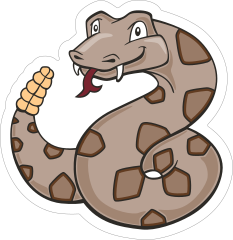 Order Your Cute Rattlesnake Mascot Sticker Today - Free Shipping!