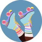 Cute Roller Skates Sticker