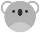 Cute Round Koala Graphic Sticker