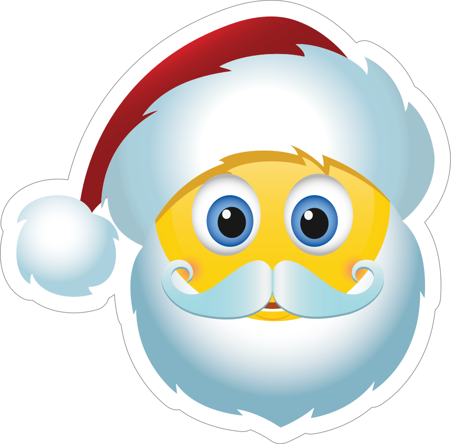 Vibrant, High-Quality Cute Santa Claus Christmas Emoji Stickers