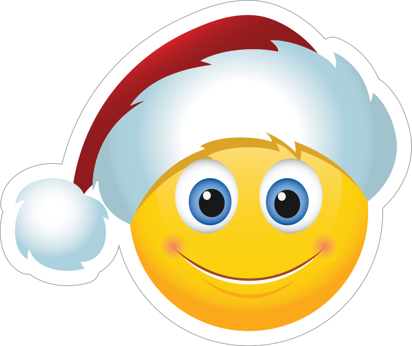 Cute Santa Claus Hat Christmas Emoji Sticker Shipped Fast & Free!