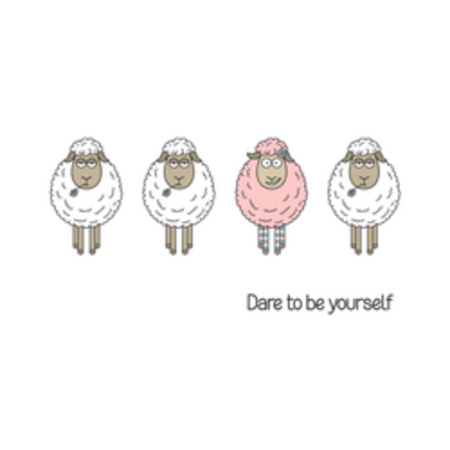 Cute Sheep Cartoon Dare to Be Different Sticker