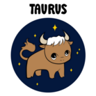 Cute Taurus Zodiac Sign Lettering Sticker