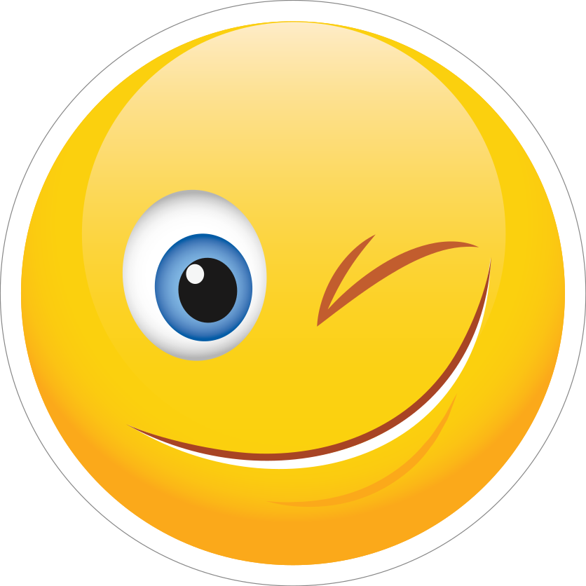 Cute Wink Emoji Sticker - 50+ Color Options!