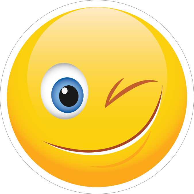 Cute Wink Emoji Sticker - 50+ Color Options!