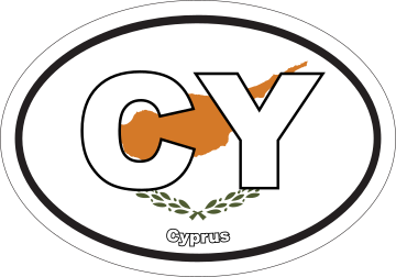 Order Your Cyprus Cy Flag Oval Sticker Today - Free Shipping!