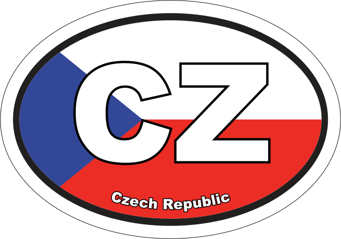 Czech Republic Cz Flag Oval Sticker