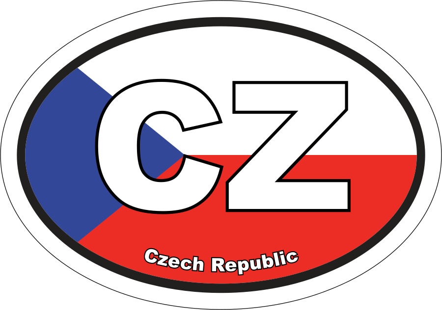 Czech Republic Cz Flag Oval Sticker