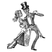 Dancing Skeletons Halloween Sticker