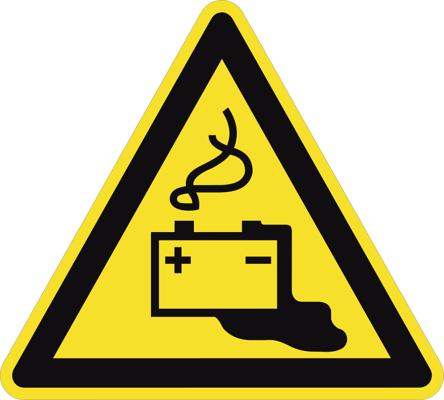 Dangerous Batteries Sign Sticker