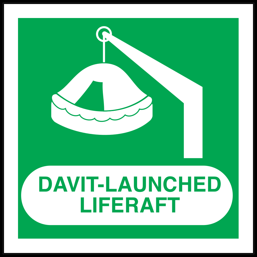 Davit-Launched Liferaft Sign Magnet