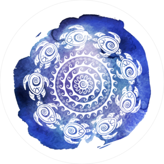 Decorated Turtles Circle Sticker