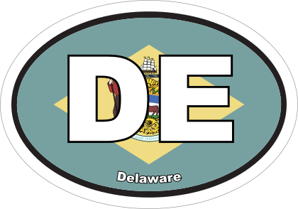 U.S. State Oval Car Stickers & Decals – State Flag Design Available