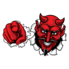 Devil Pointing Through Wall Sticker