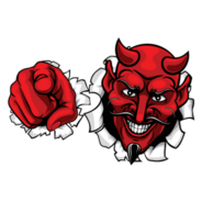 Devil Pointing Through Wall Sticker