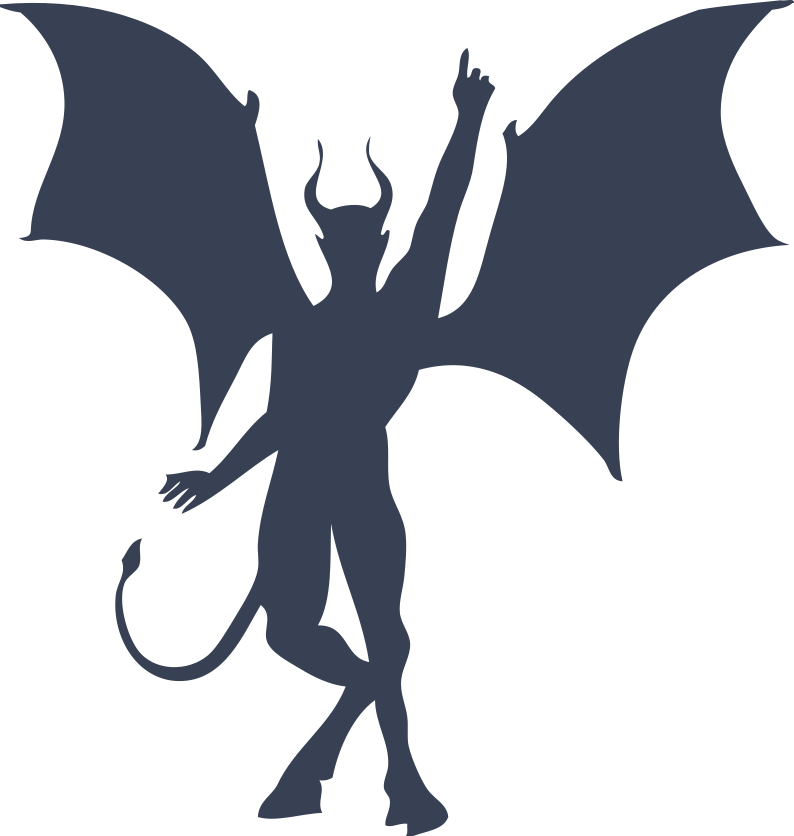 Devil Pointing Up Sticker Shipped Fast & Free!