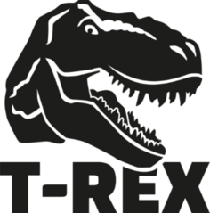 Dinosaur Tyrannosaurus Head With T-Rex Text Sticker