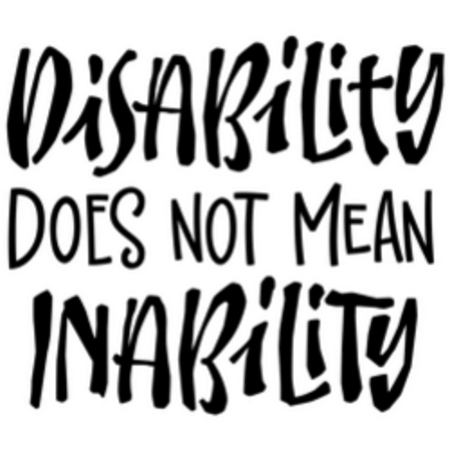 Disability Does Not Mean Inability Lettering Sticker