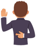 Dishonest Politician Or Legal Man Raising Hand In Legal Oath Sticker