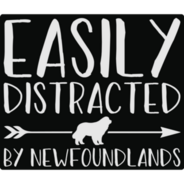 Distracted By Newfie Sticker