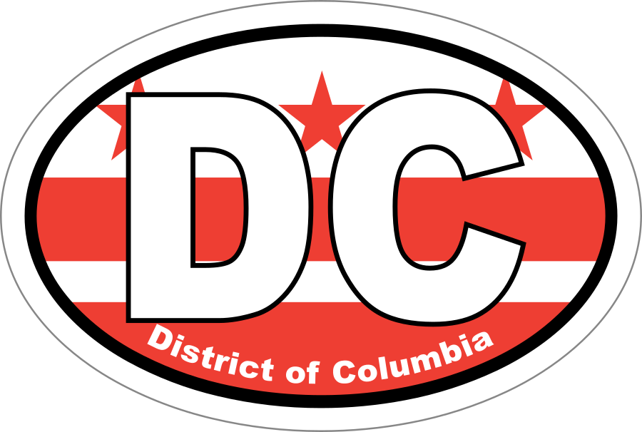 District Of Columbia Dc State Flag Oval Sticker