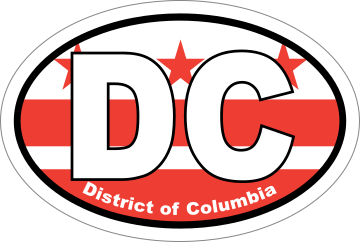 Vibrant, High-Quality District Of Columbia Dc State Flag Oval Stickers