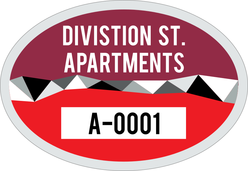 Custom Apartment Parking Permits – Fully Customizable Oval Design