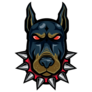 Doberman Head Spikes Sticker