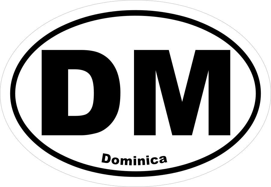 Dominica Dm Oval Sticker