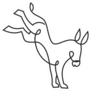 Donkey Kicking Simple Logo Sticker