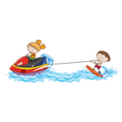 Doodle Kids Wakeboarding Sticker