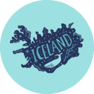 Doodle Map Iceland Sticker