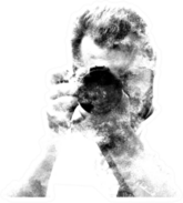 Double Exposure Male Photographer Sticker