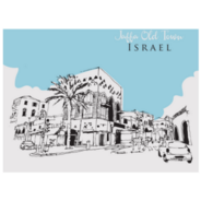 Drawing Sketch Of Jaffa Old Town, Israel Sticker